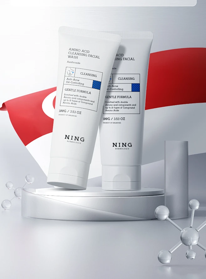 NING氨基酸洗面奶深层清洁控油祛痘去黑头收缩毛孔男女专用洁面乳-tmall.com天猫-花瓣网