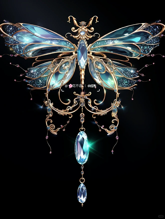 AI国风配饰 蜻蜓簪①-花瓣网