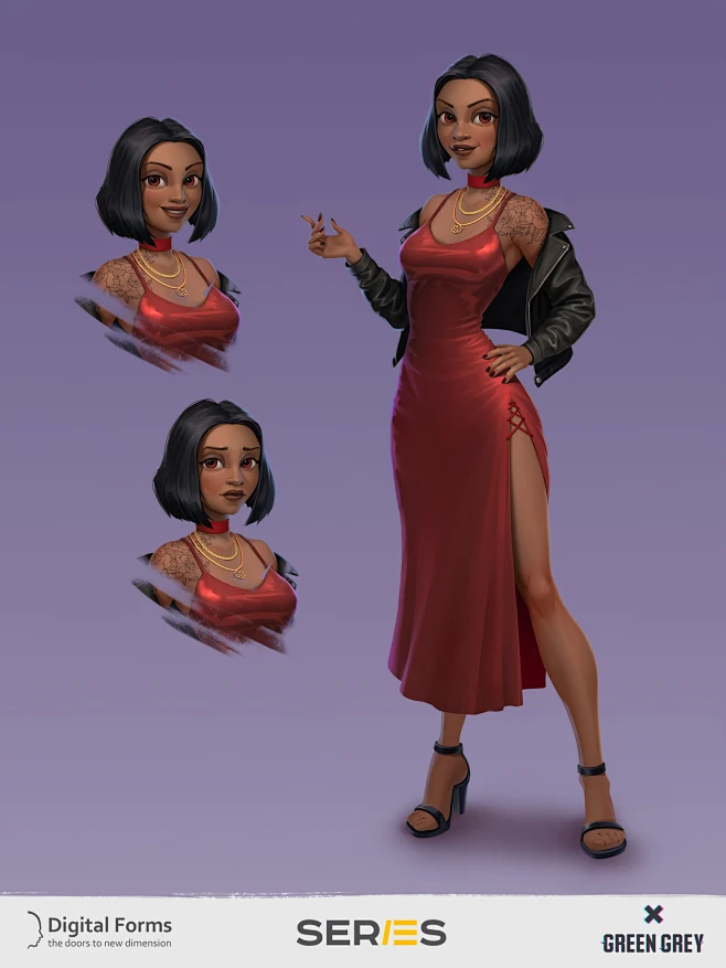 Stylized characters-花瓣网