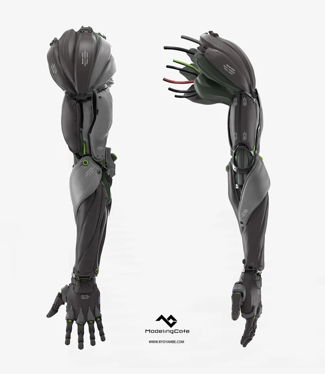 Prosthetic arm concept, Ryo Yambe : Created for CGWORLD vol.210.-花瓣网