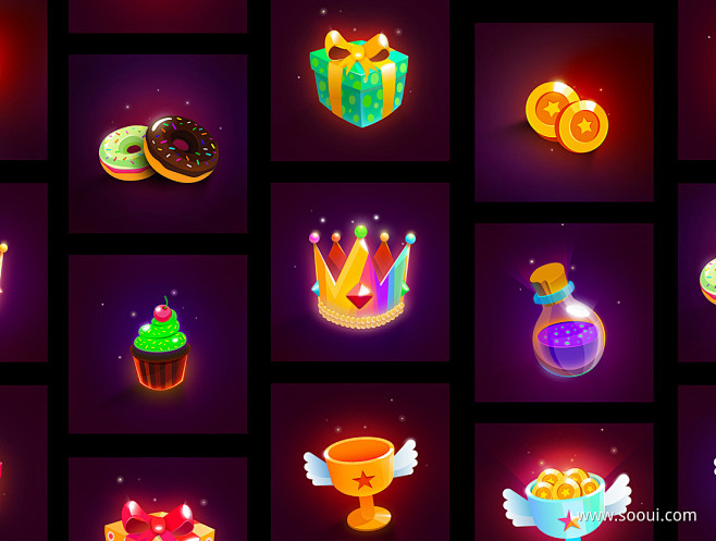 丰富多彩的游戏图标UI设计作品2.5D图标首页素材资源模板下载