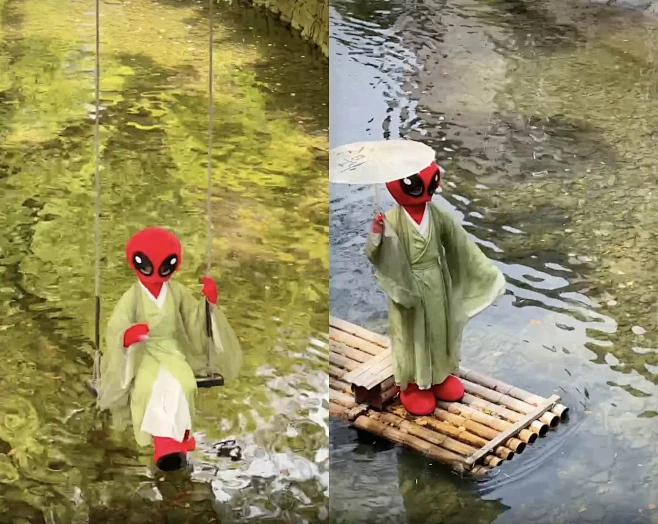 绍兴河上荡秋千，品牌公仔整活。。。蜜雪冰城下江南带火绍兴秋千 | SocialBeta https://socialbeta.com/campaign/24601-花瓣网