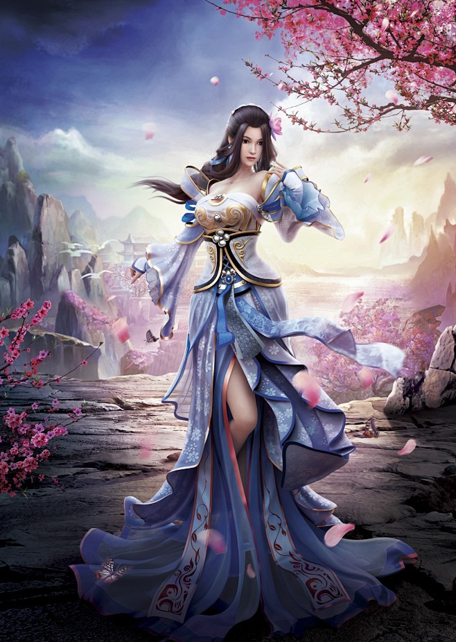 中国风女性卡牌插画中国风写实角色原画来自cgbook.cn (415)