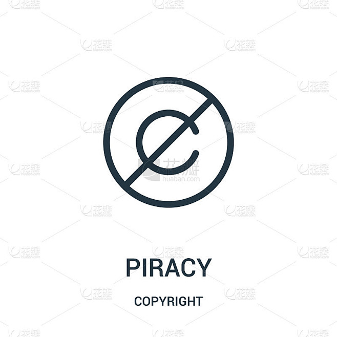 piracy icon vector from copyright collection. Thin