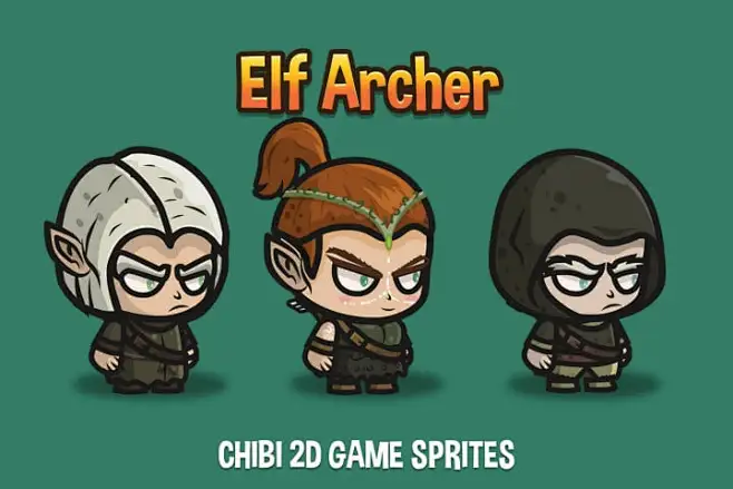 Elf Archer Chibi Game Sprites - CraftPix.net : Before you Elf Archer ...