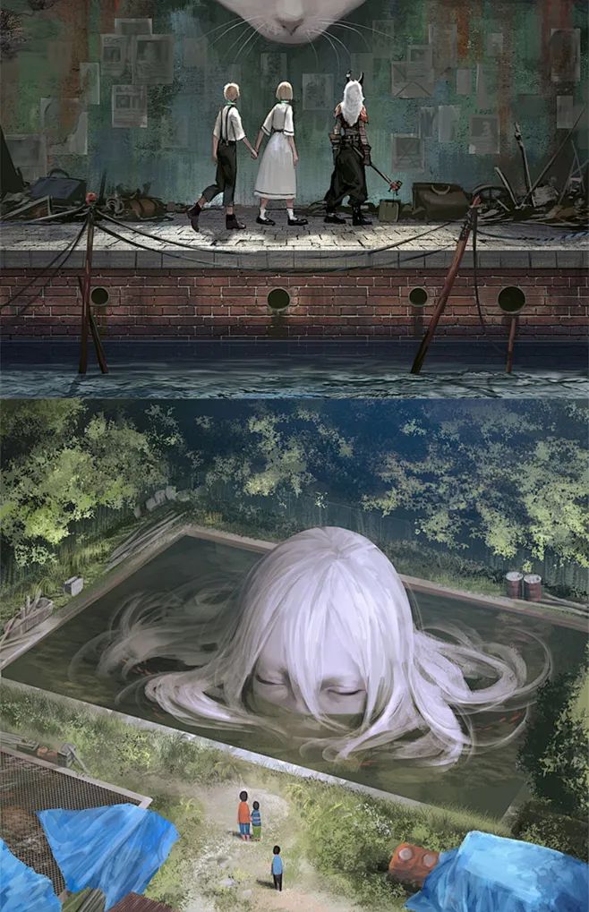 画师もの久保 Monokubo插画画集 巨大生物与风景暗黑魔幻风格素材-淘宝网-花瓣网