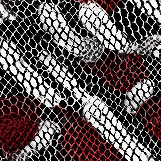AI绘画_Prompts_SIWEE_DESIGN_red_blackwhite_high_contrast_snake_skin ...