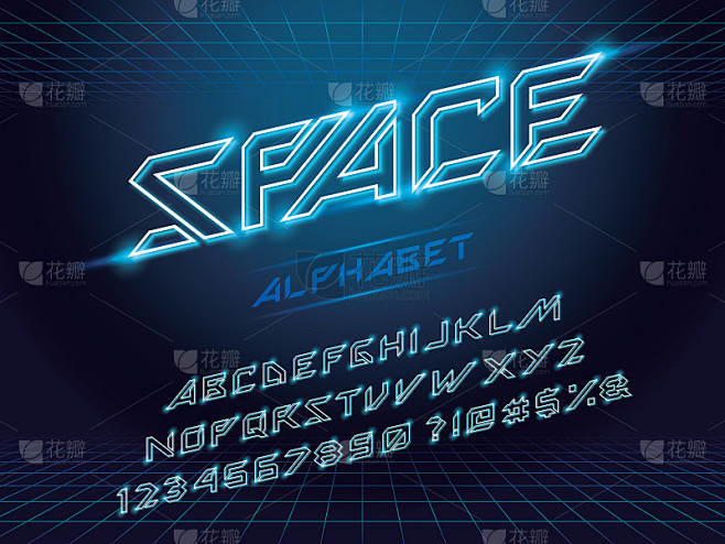 tech font素材-花瓣网