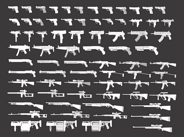 Flat guns icons _ 2D Icons _ Unity Asset Store