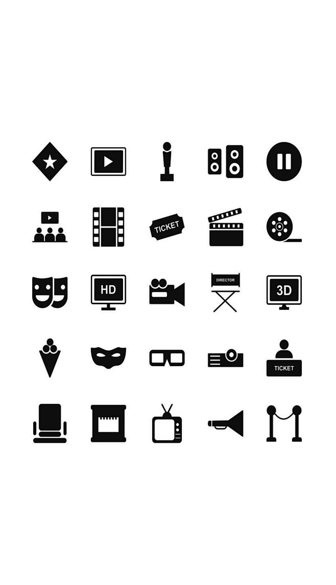 影院图标矢量素材电影院放映厅影片电影票房图片_素材【免抠符号】图片素材-花瓣网