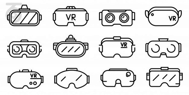 VR AR虚拟现实眼镜图标icon立体3D科技插图插画AI矢量设计素材-淘宝网