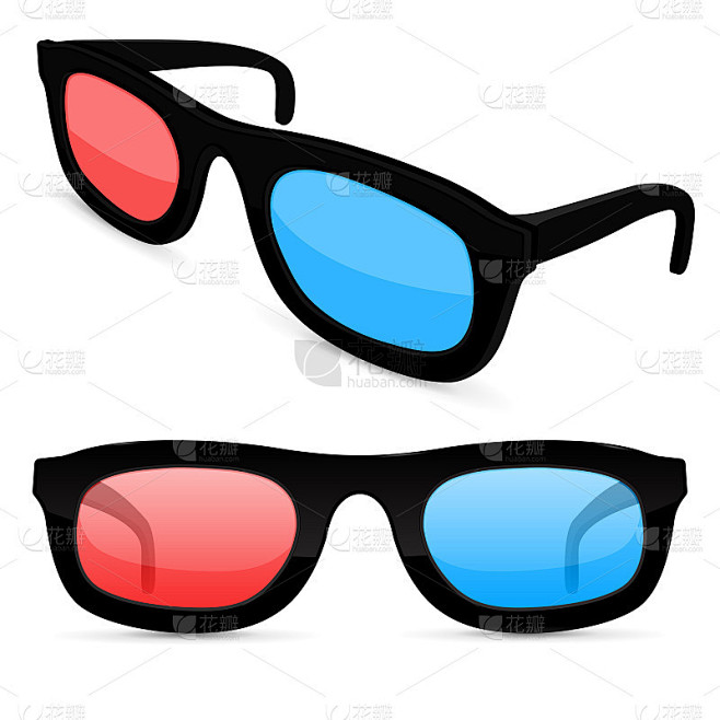 3d movie glasses. Colored spectacles for movie the