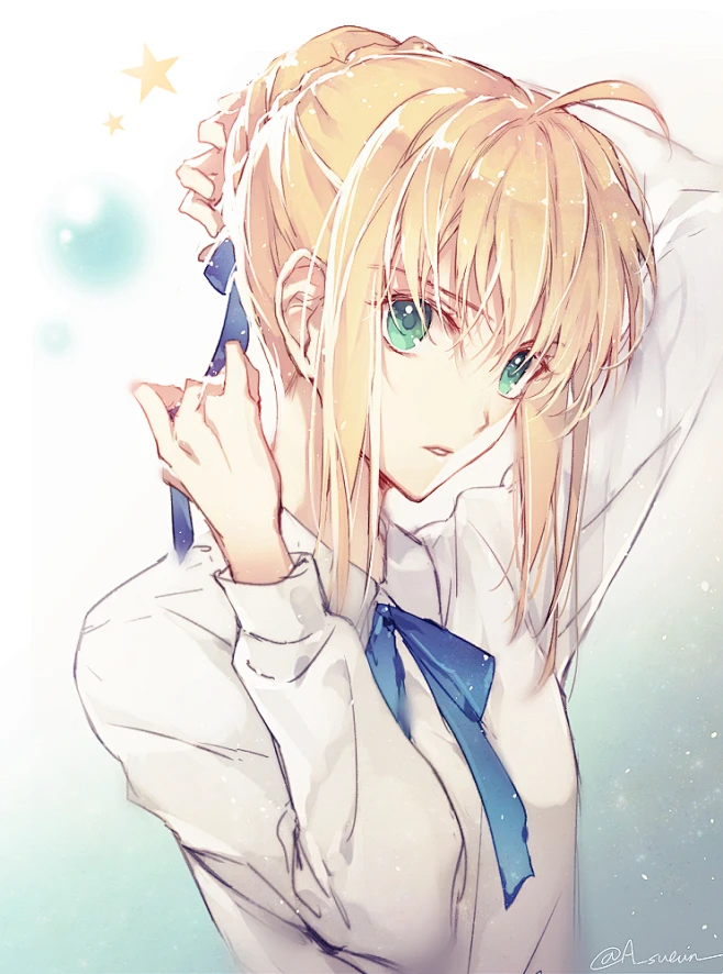 FGO Saber 图源：P站-花瓣网