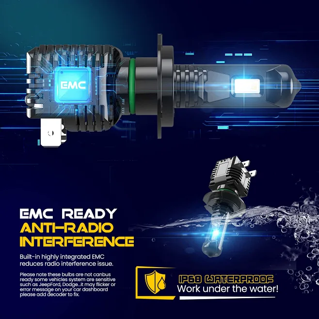 EASY EAGLE Wireless H7 LED Headlight Bulbs, Direct Insertion 12,000LM ...