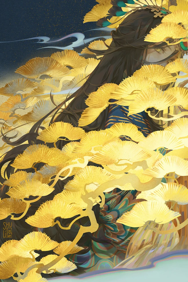 shu-chen-li-13-peacock.jpg (900×1350)-花瓣网