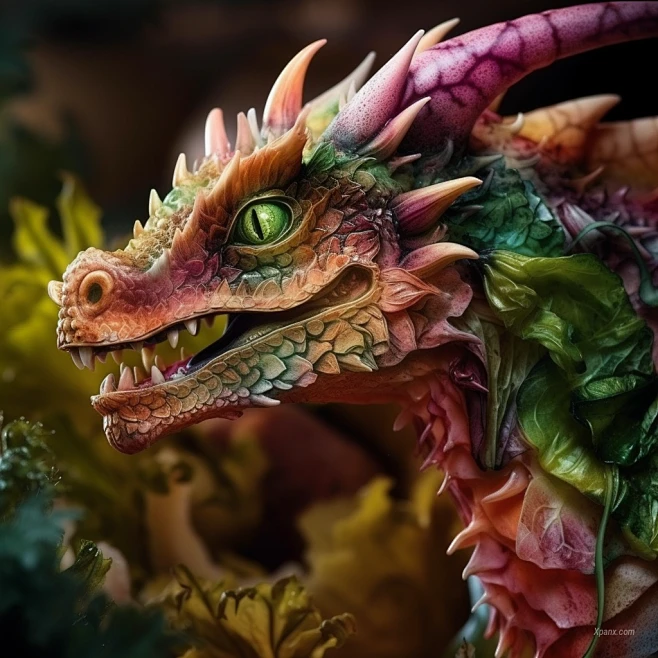 Midjourney_Prompts__RoTnRat_photorealistic_dragon_made_out_of_salad ...