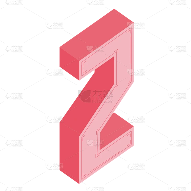 2.5D-扁平数字贴纸-SVG-2素材-花瓣网