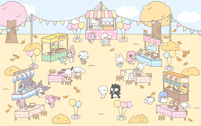 可爱插画ipad壁纸 三丽鸥 HelloKitty 迪士尼朋友 cr.一只Bunny- #电脑壁纸