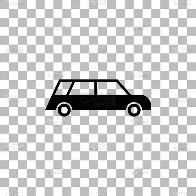 Passenger car icon flat