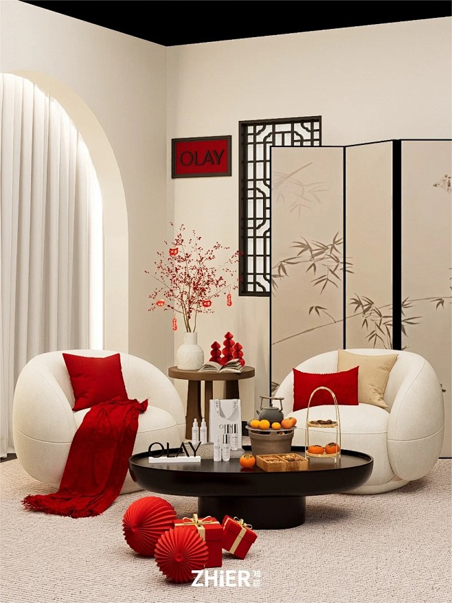 直播间设计_刘诗诗惊喜空降OLAY专场_2_ZHiER知造局 直播设计_来自小红书网页版