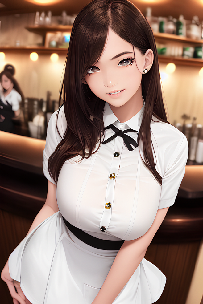 #AI waitress - alploo的插画