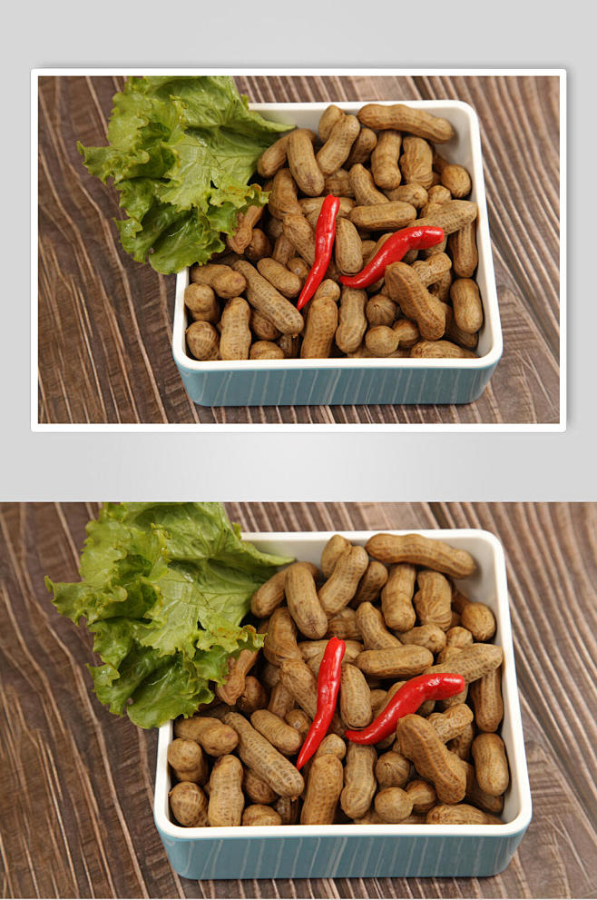 生菜水煮花生卤味美食图片