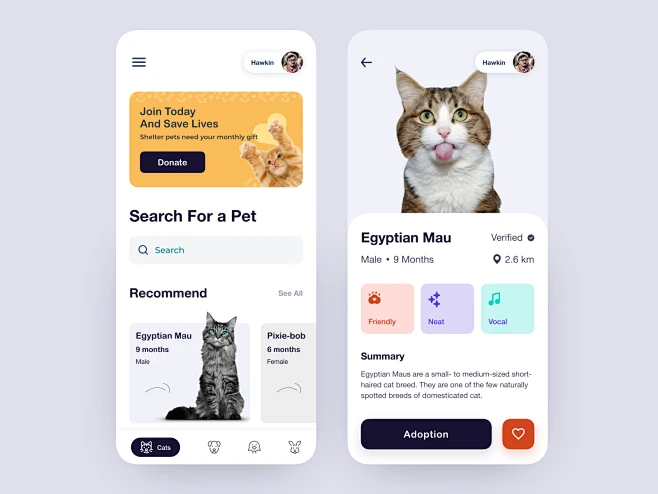 Pets Adoption App-花瓣网