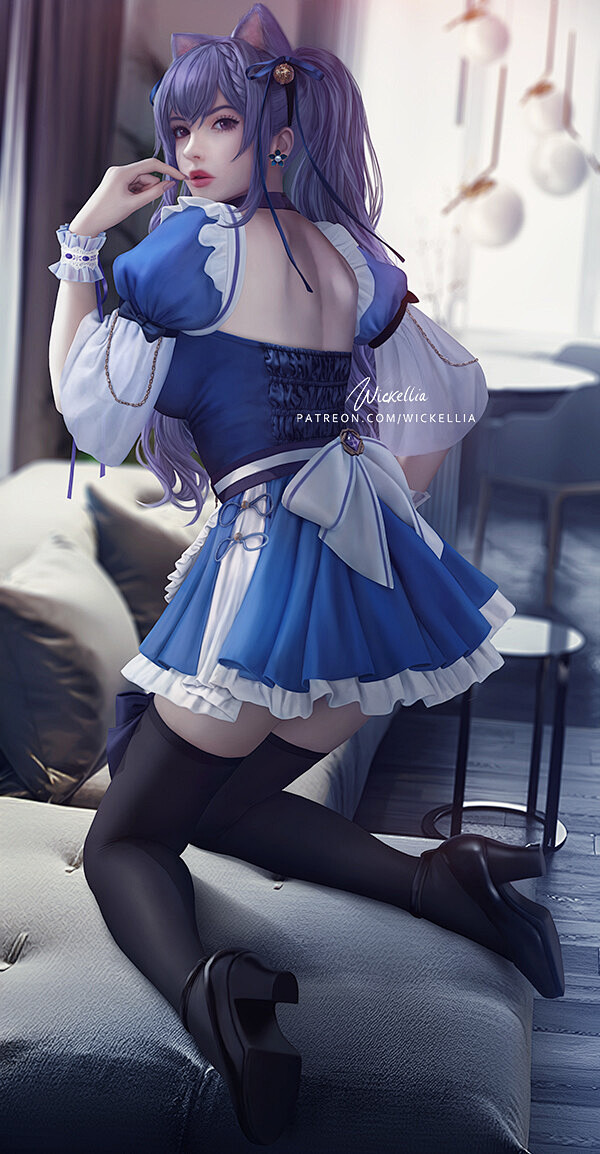 wickellia-keqing-maid-1