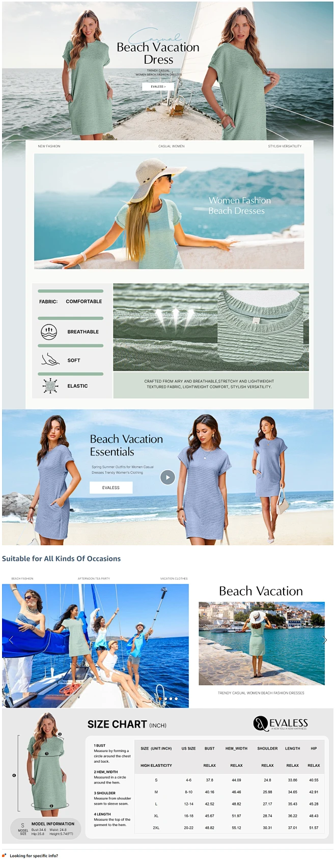 EVALESS Womens Summer Dresses Fashion 2025 Short Sleeve Spring Mini ...