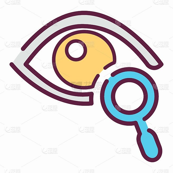 图标向量眼科检查5 -线条切割风格