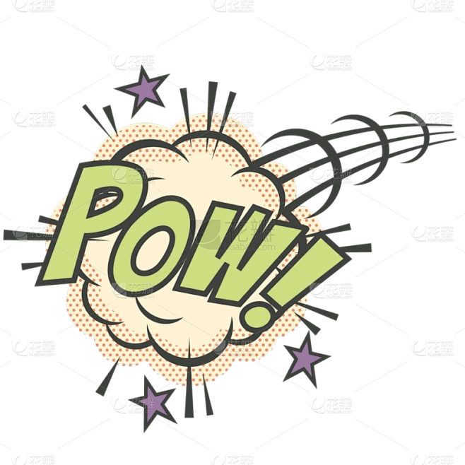 Comic Style Text Sticker素材-花瓣网