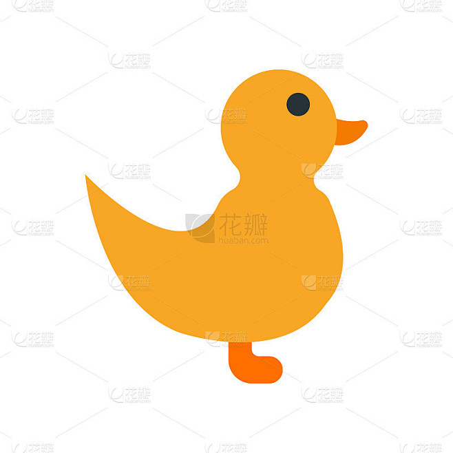 鸭图标矢量标志和符号孤立在白色背景