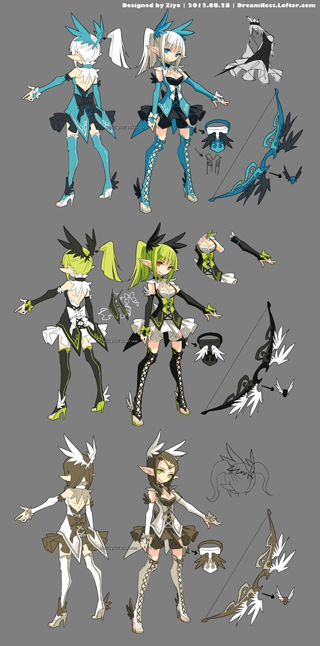 DragonNest Costume design-Archer by =ZiyoLing on deviantART #游戏人物# #CG#-花瓣网