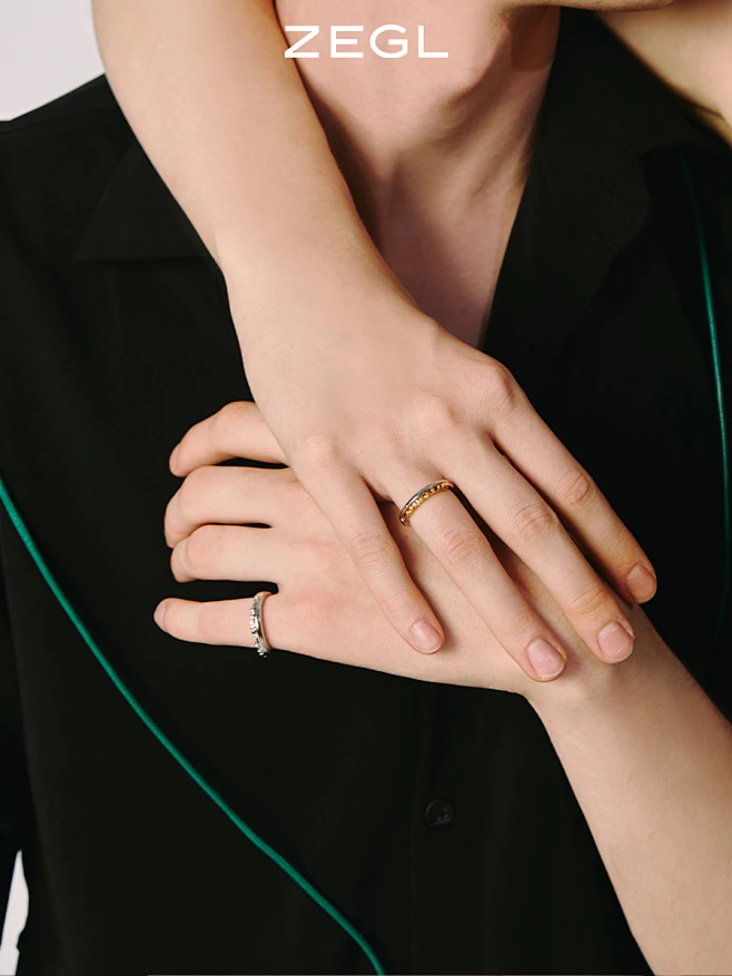 ZEGL设计师925纯银灵魂伴侣情侣戒指一对送男女友对戒情人节礼物-tmall.com天猫-花瓣网