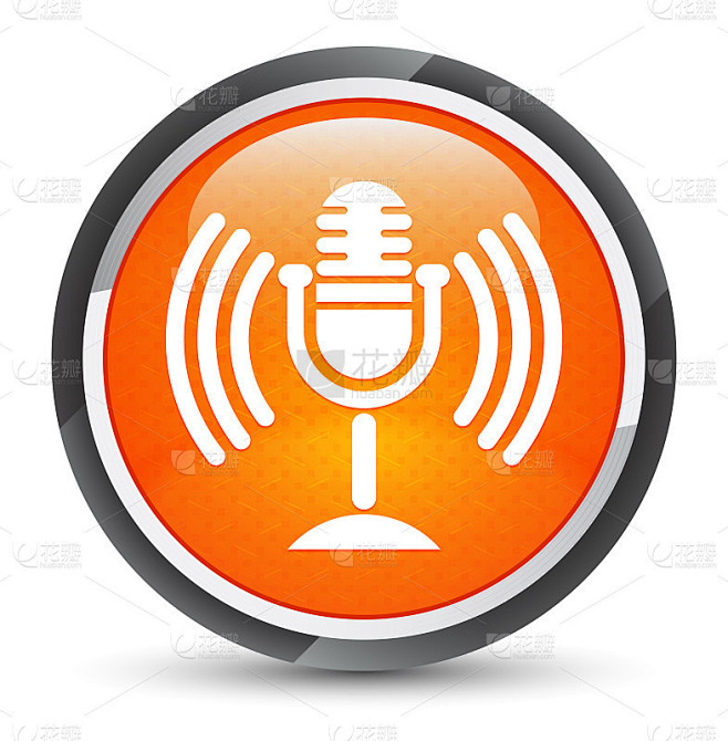 Mic icon galaxy orange round button