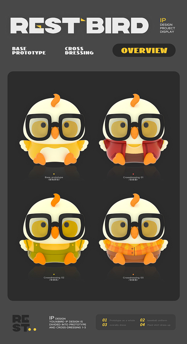 bird brand Brand upgrade branding c4d cartoon image glasses IP Mascot ...