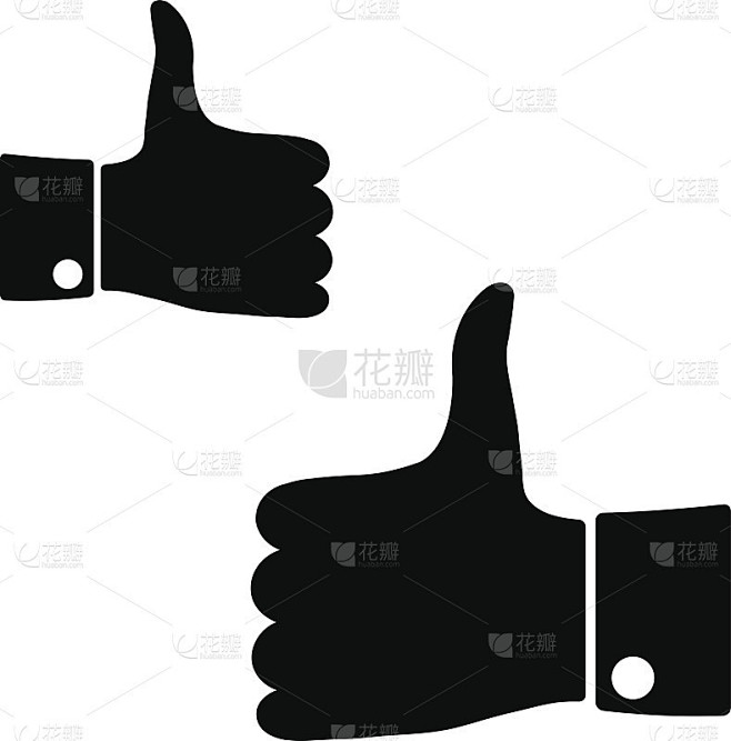 图标竖起大拇指，矢量图。