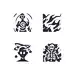 Abnormal Status RPG icons abnormal burn electric game glyph hypnotize ...