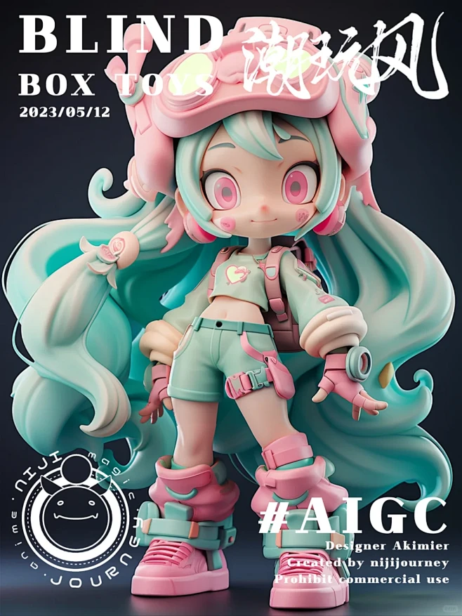 Vol.5｜AIGC·粉绿的碰撞｜潮玩盲盒-花瓣网