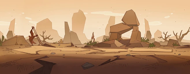 Side scrolling background concept worked _Line-花瓣网