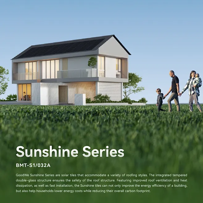 Goodwe Sunshine Double-glass Higher Generation Efficiency Lower Energy Costs Solar Shingle Panel ...