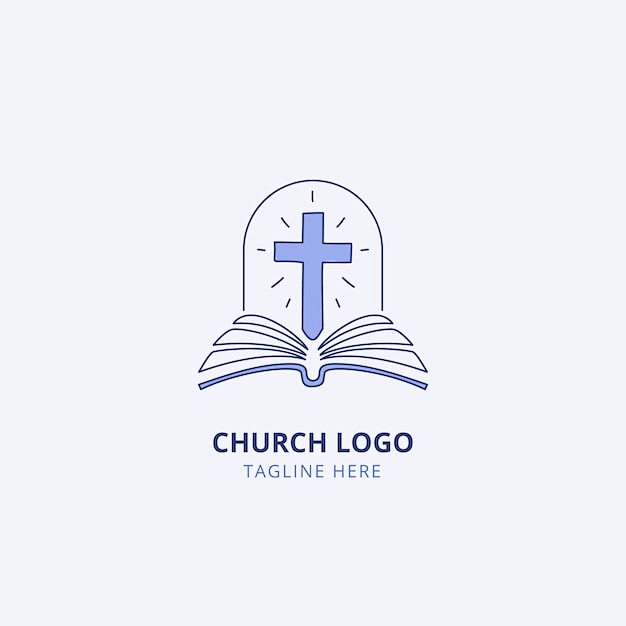教堂十字架圣经标志logo矢量图设计素材