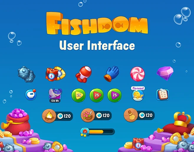Fishdom User Interface-花瓣网