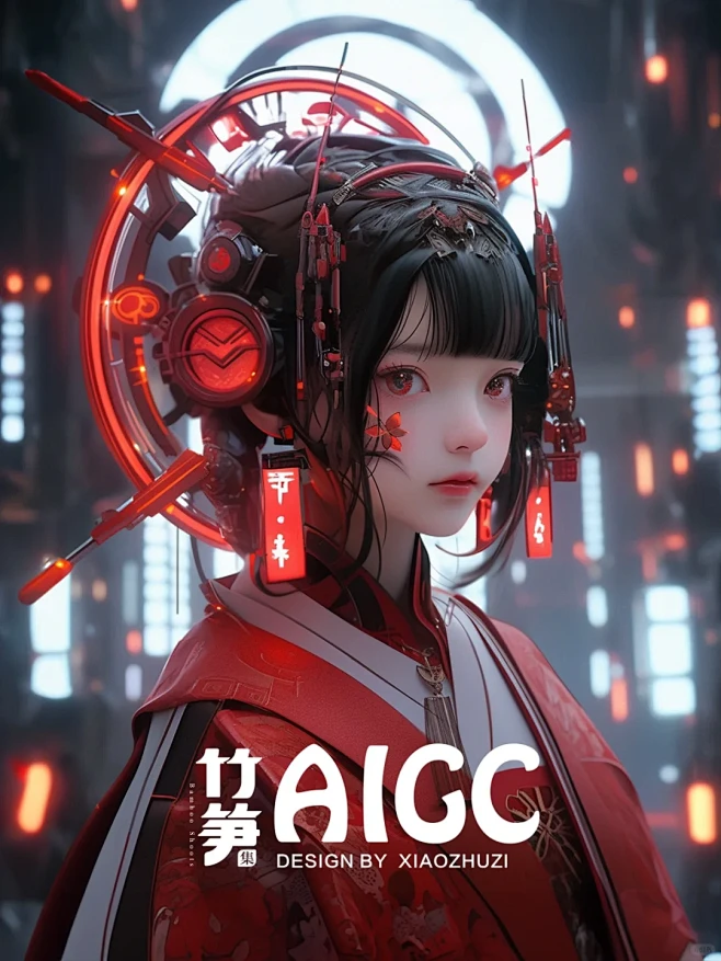 【AIGC】3D国风赛博少女| Midjourney - 小红书-花瓣网