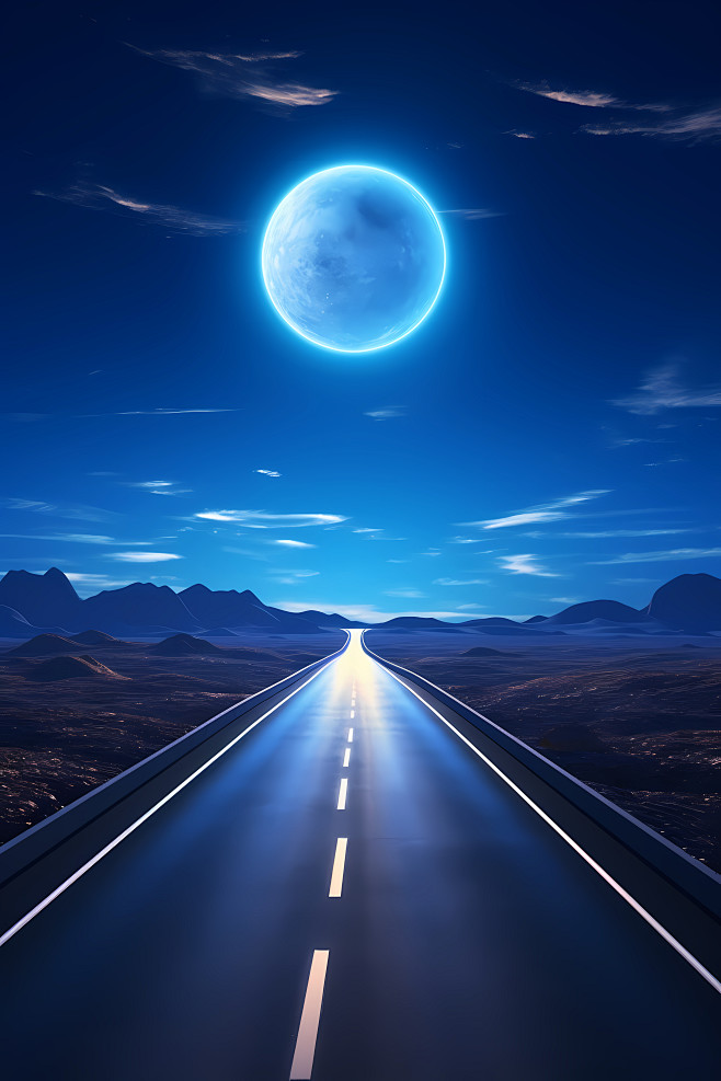 digital-art-moon-street-wallpaper