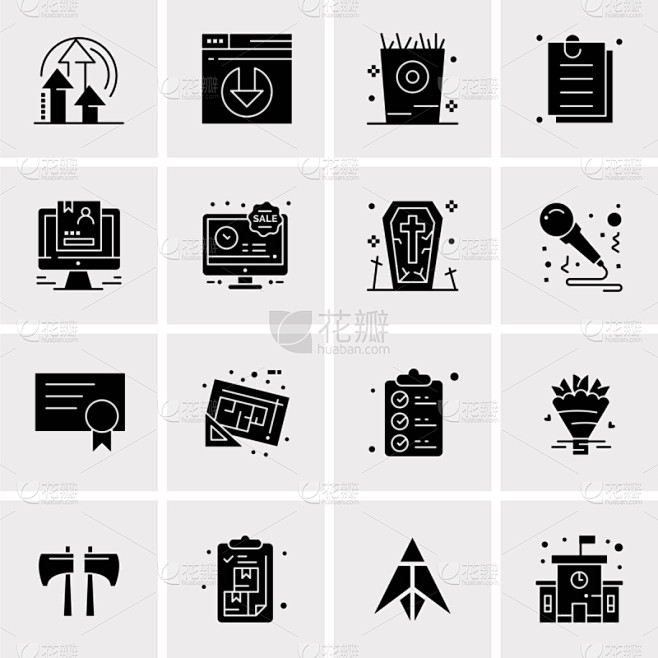 set 16 universal icons business