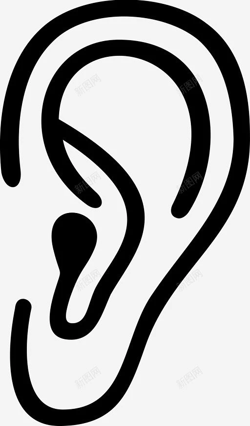 耳朵听觉图标 创意素材-花瓣网