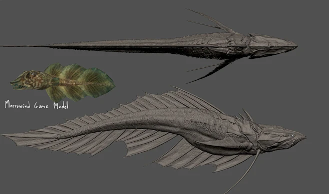 The bird and the fish, Morrowind Fanart part 2 (cliff racer and small ...