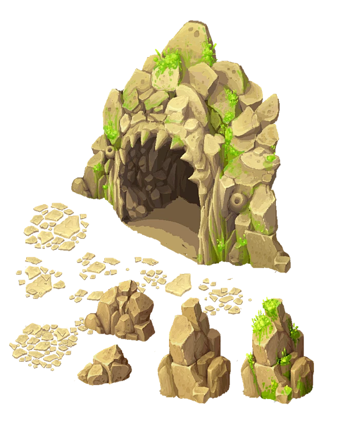 Cave entrance and stones by ~Ainama on deviantART-花瓣网