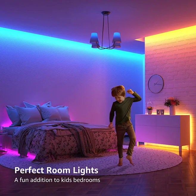Lepro LED Strip Light 5M, Dimmable RGB LED Strips with Remote, Colour ...